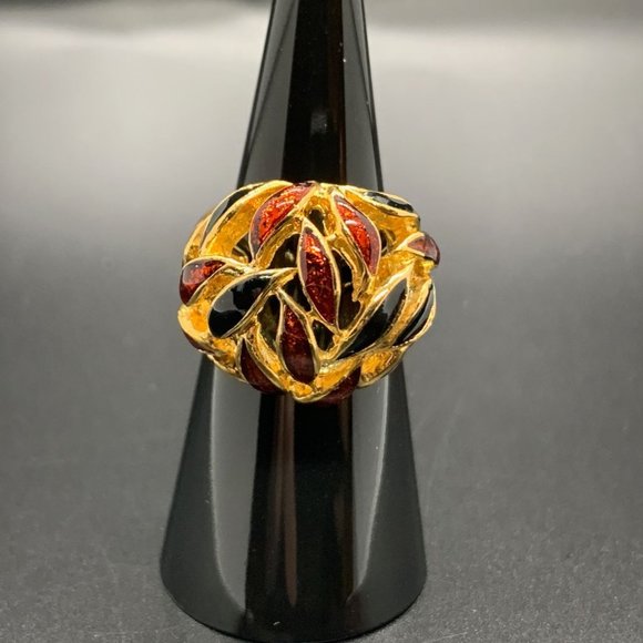 D'Orlan | Jewelry | Nos Vintage Dorlan Gold Tone Brown Black Enamel ...